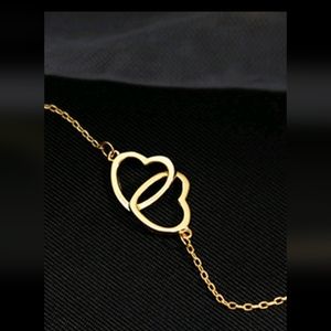 Jewelry | Nwt Double Hearted Tangled Gold Necklace | Poshmark